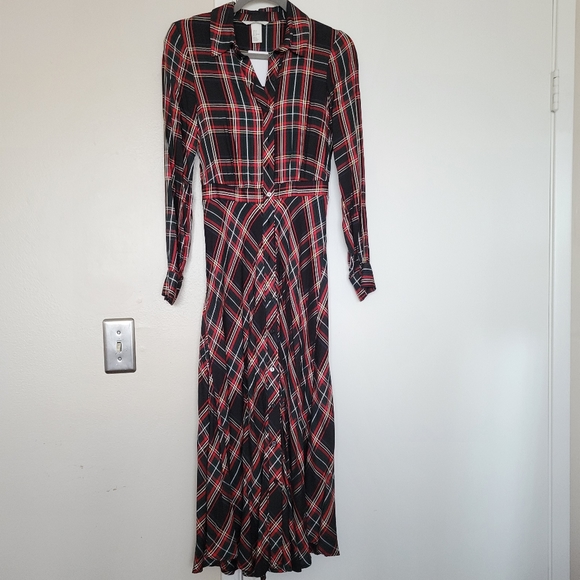H&M | Dresses | 225 New Hm Plaid Long Dress | Poshmark